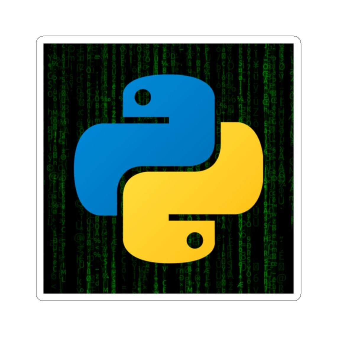 Python Logo Code Rain Background Die-cut Stickers - Etsy