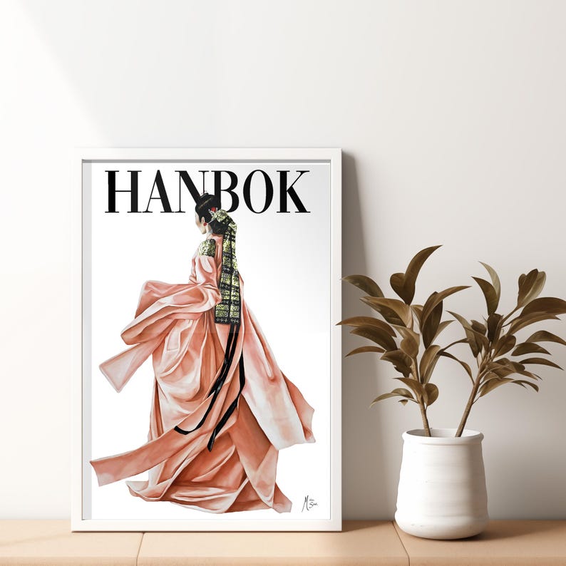 Korean Hanbok Art, Hanbok Dress, Korea, Korean Art, Korean Painting ...