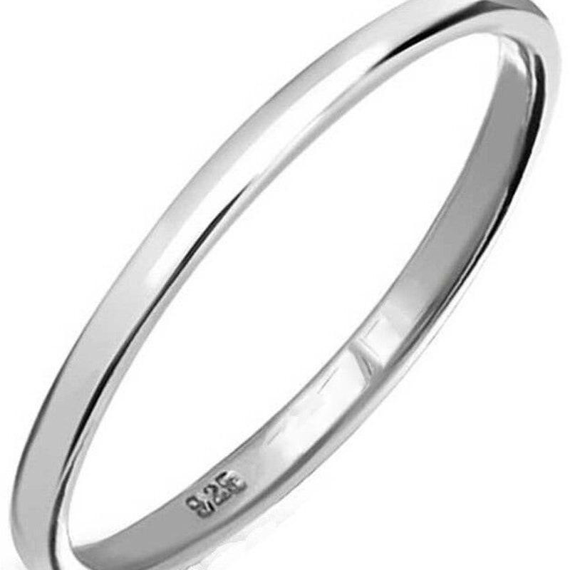 Silver Ring Plain Flat - Etsy UK