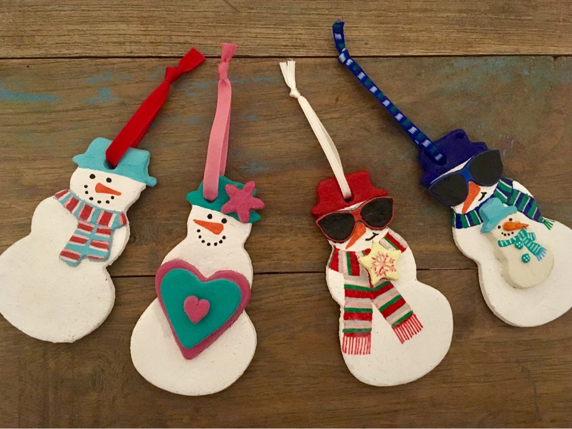 Salt Dough Snowman Snow-woman Ornament Bauble Cool Shades | Etsy