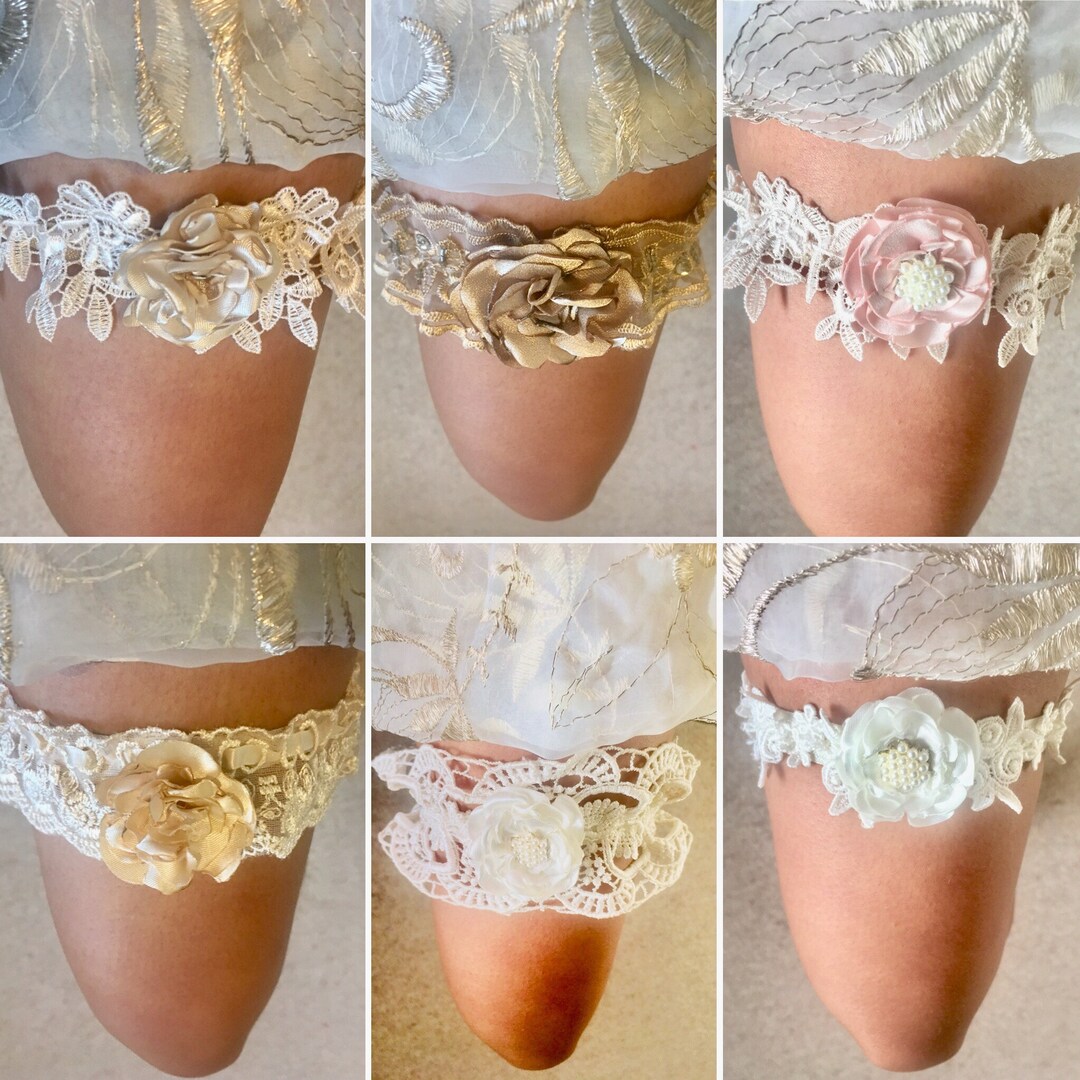 Handcrafted OOAK Wedding Bridal Garters/head Bands Decorative Lace and ...