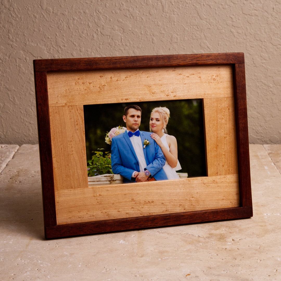 4x6 Wood Picture Frame, 4x6 Wooden Photo Frame, Bird’s Eye Maple Wood ...