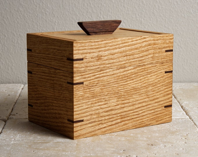Large Recipe Box Recipe Box 4x6 Wooden Recipe Box Red Oak - Etsy