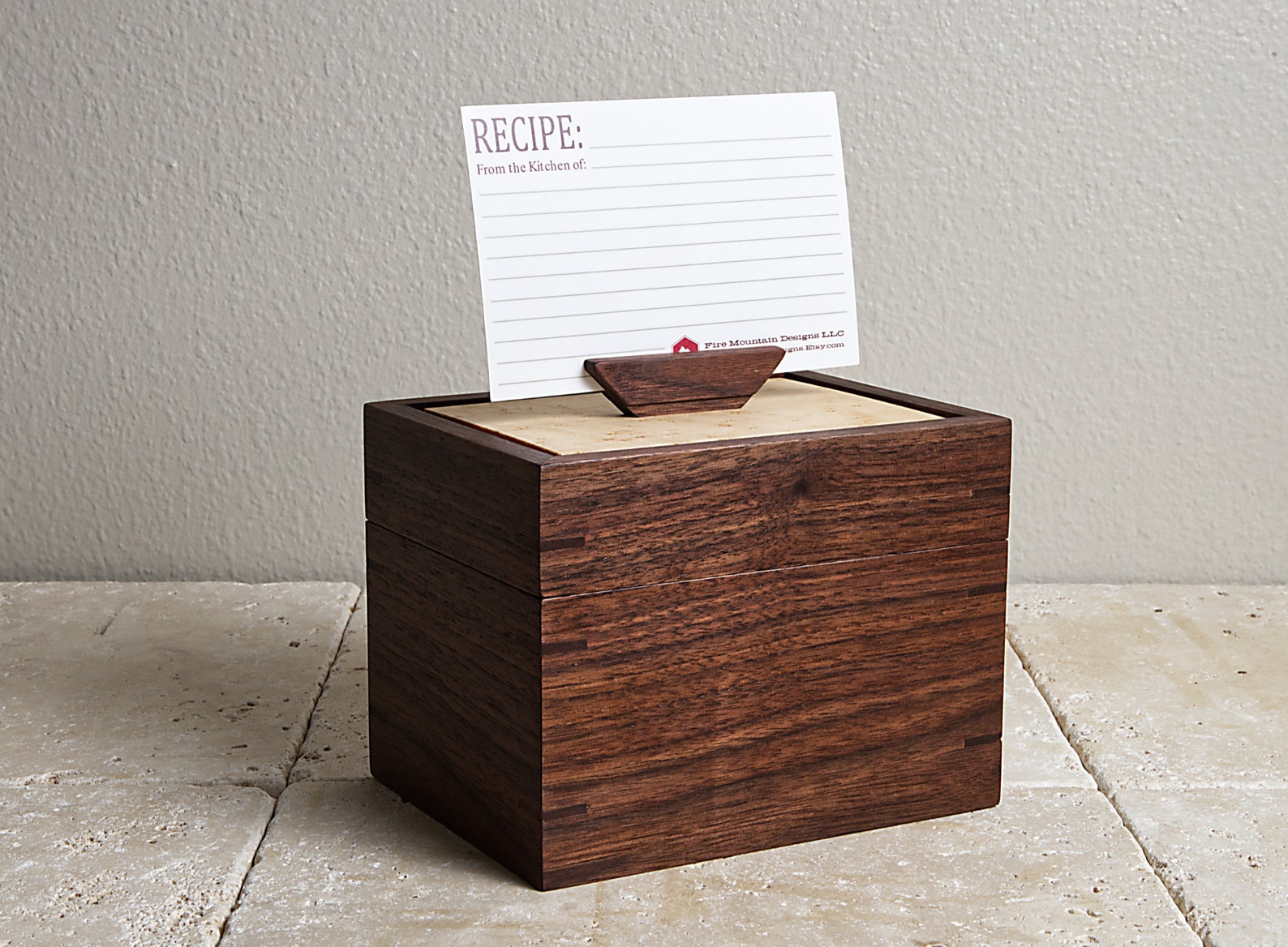 Large Recipe Box Recipe Box 4x6 Wooden Recipe Box Black | Etsy