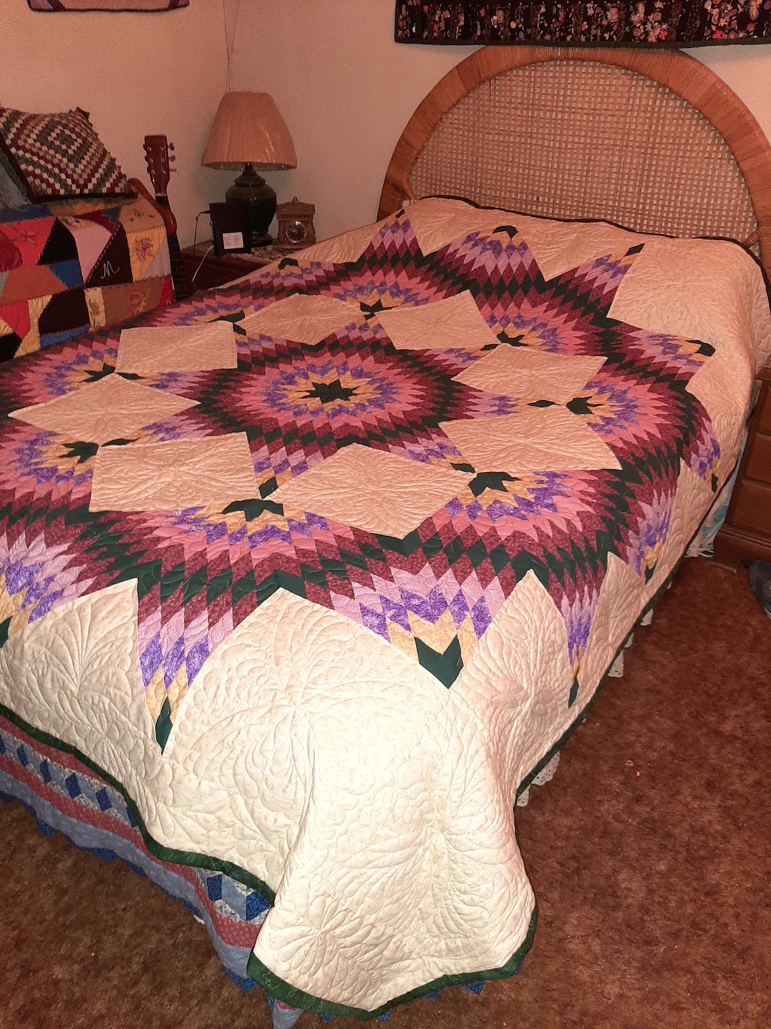 King Size Handmade Quilted Quilt - Etsy