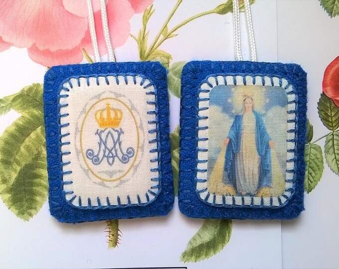 Blue Scapular of the Immaculate Conception - Wool Scapular - Communion ...