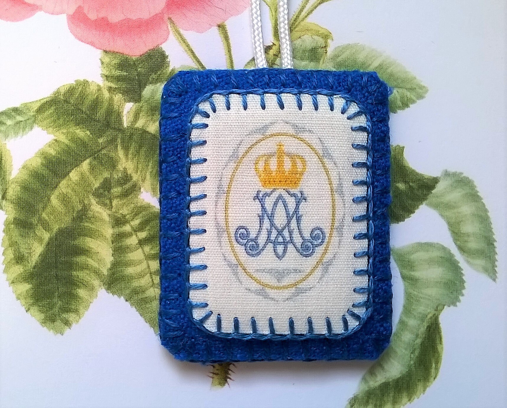 Blue Scapular of the Immaculate Conception Hand Embroidered - Etsy