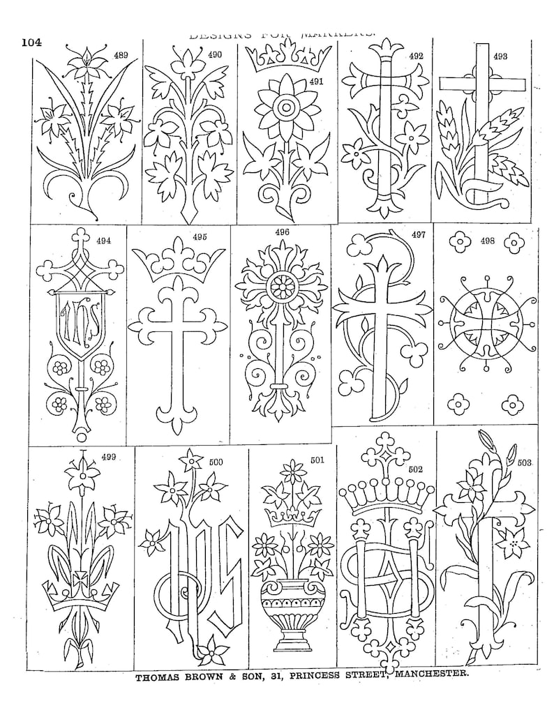 Vintage Ecclesiastical Embroidery Designs by Thomas Brown and | Etsy