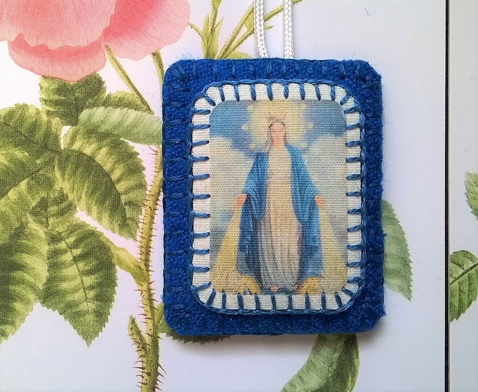 Blue Scapular of the Immaculate Conception Hand Embroidered - Etsy