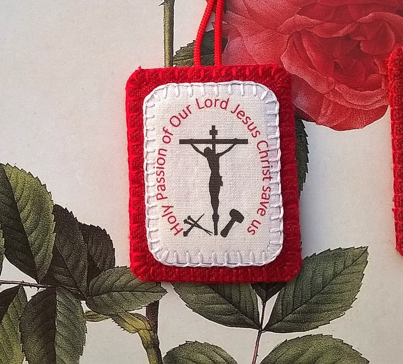 Red Scapular of the Passion of Our Lord and the Sacred Hearts - Etsy
