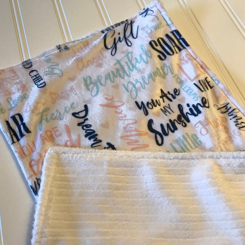 Baby Burp Cloths | Inspiring Words Baby Girl Gift | Minky Words Burp ...