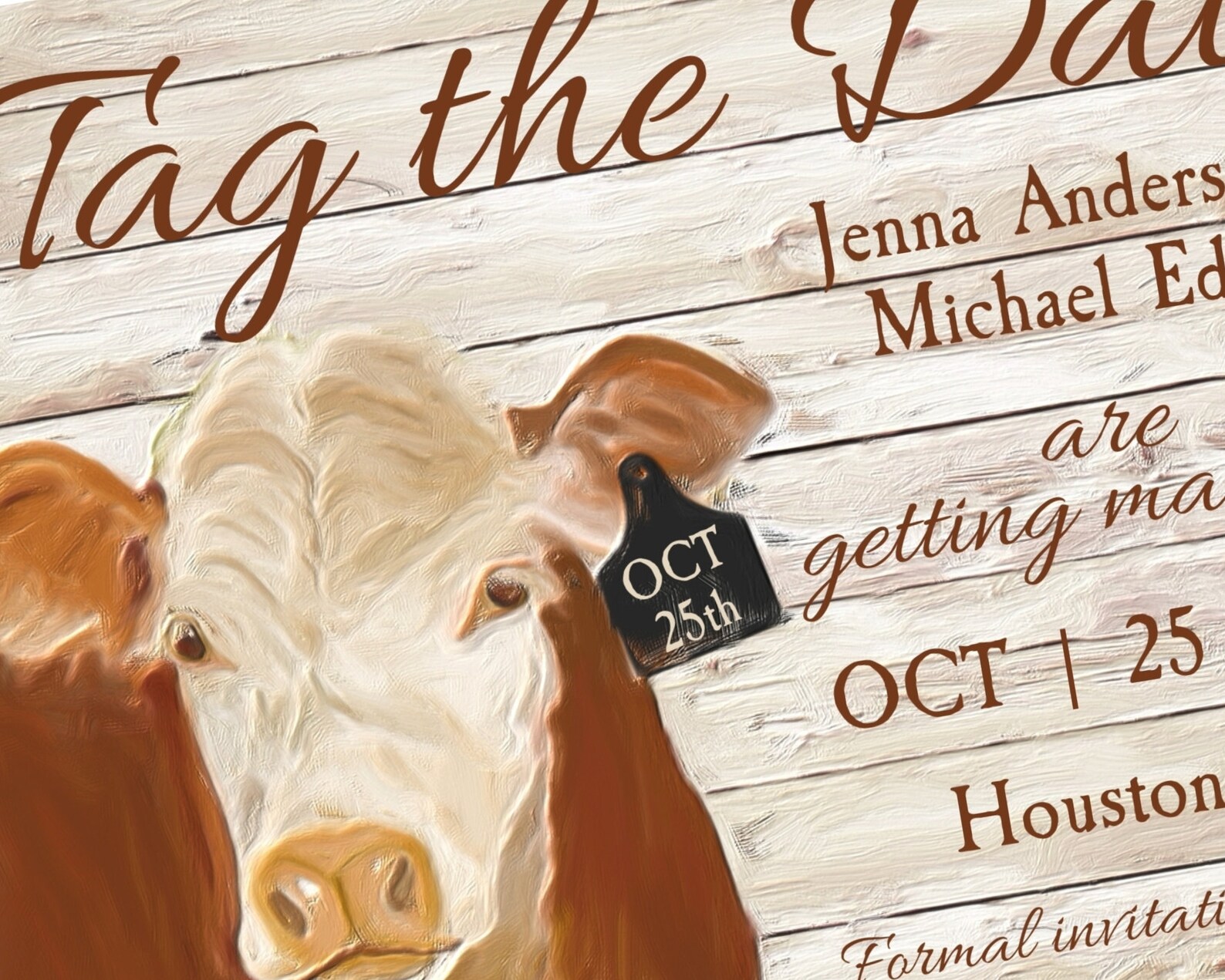 Hereford Cow Invitation | Farmhouse Wedding | Cowgirl Wedding | Cowboy ...