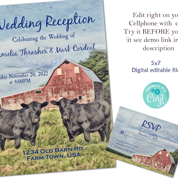 Cow Wedding Invitation - Etsy