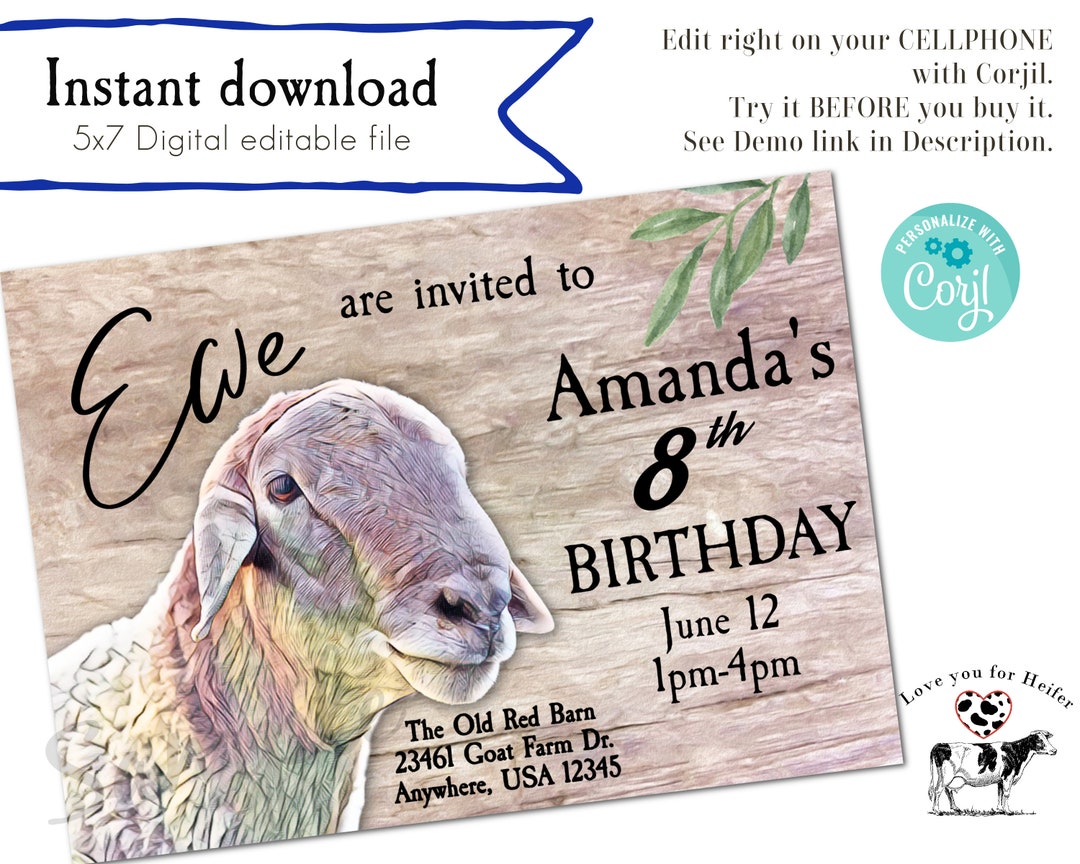 Ewe Invitation. Ewe Are Invited to Enjoy Our Sheep Invitation That You ...