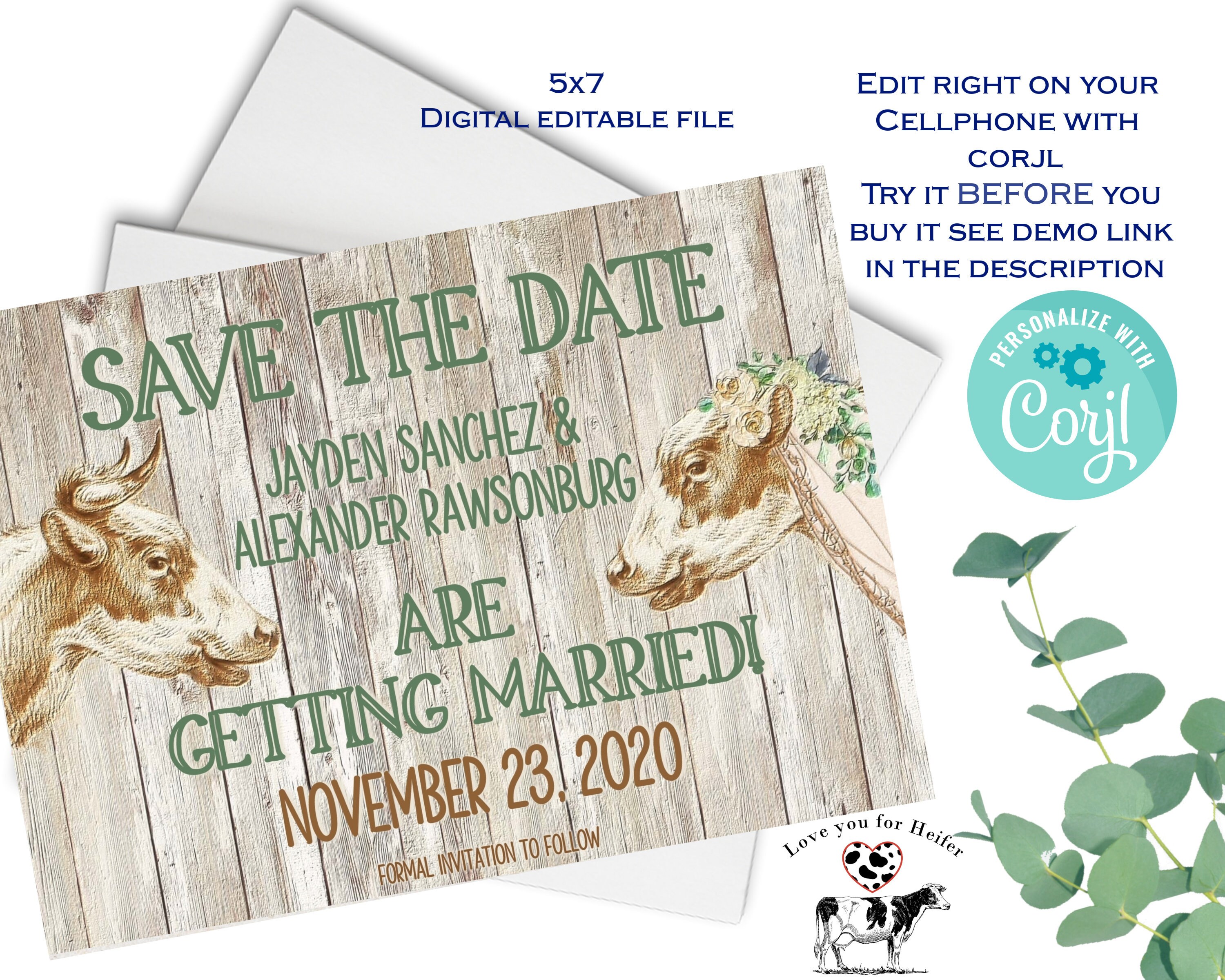 Save the Date Template: a Cowboy Wedding Style Save the Date Template ...