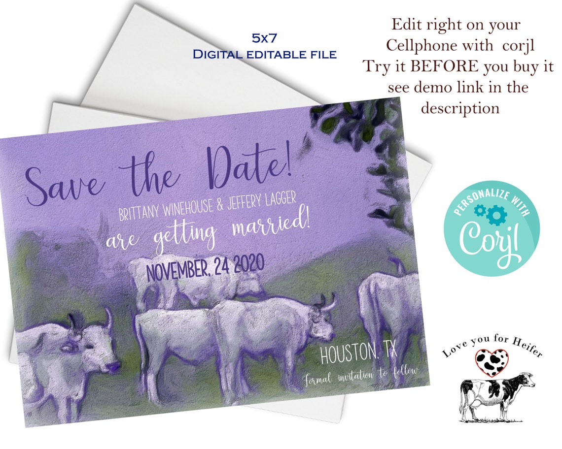 Eastern Wedding Invitations and Cow Wedding Announcements for a ...