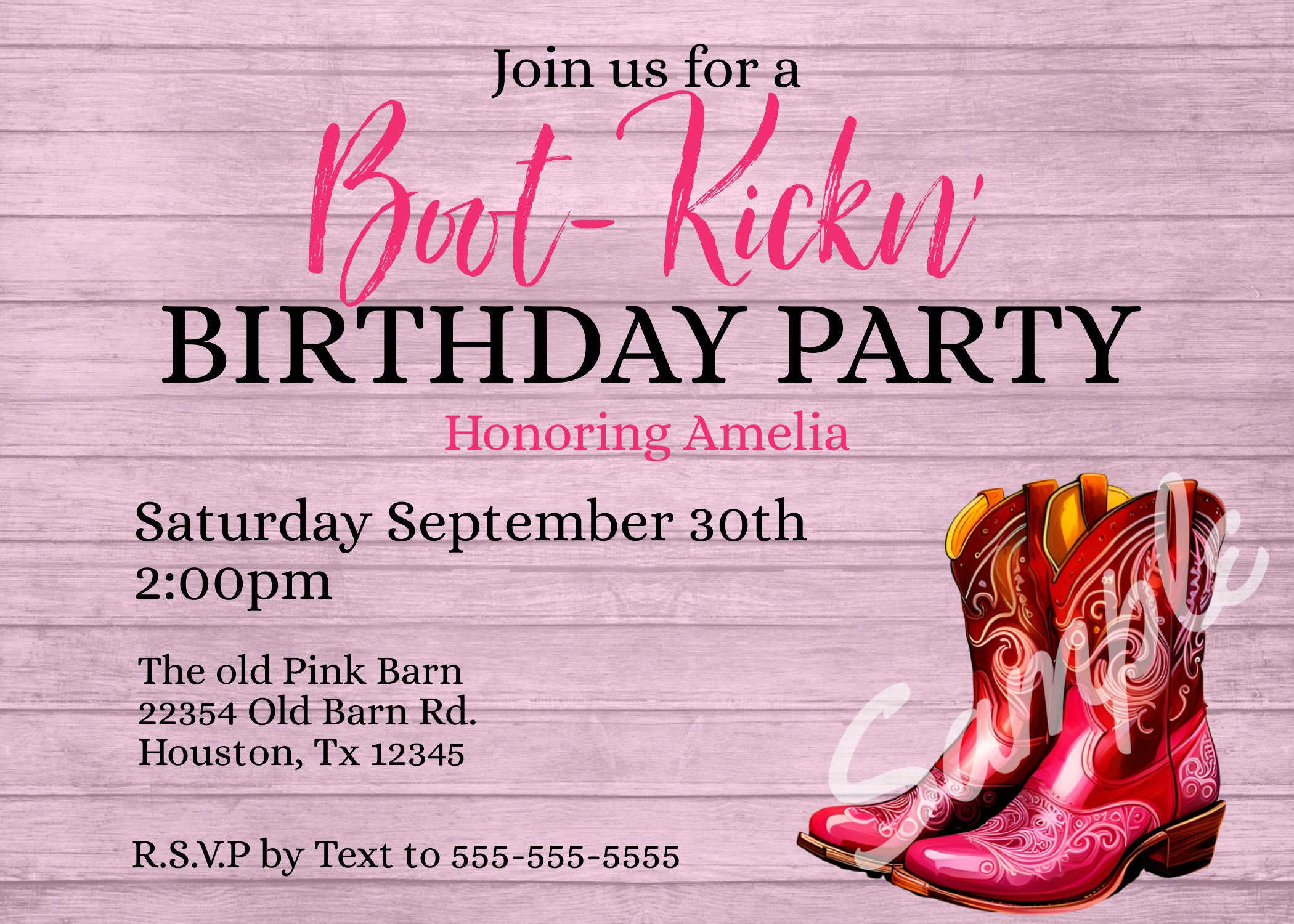 Boot Scootin Kicking Boots Save the Date Invitation: A Cowboy Boot ...