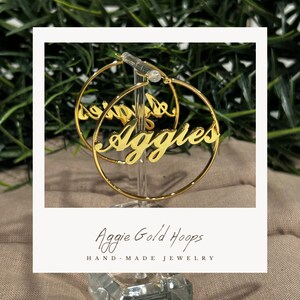 Aggie Gold Hoops - Etsy