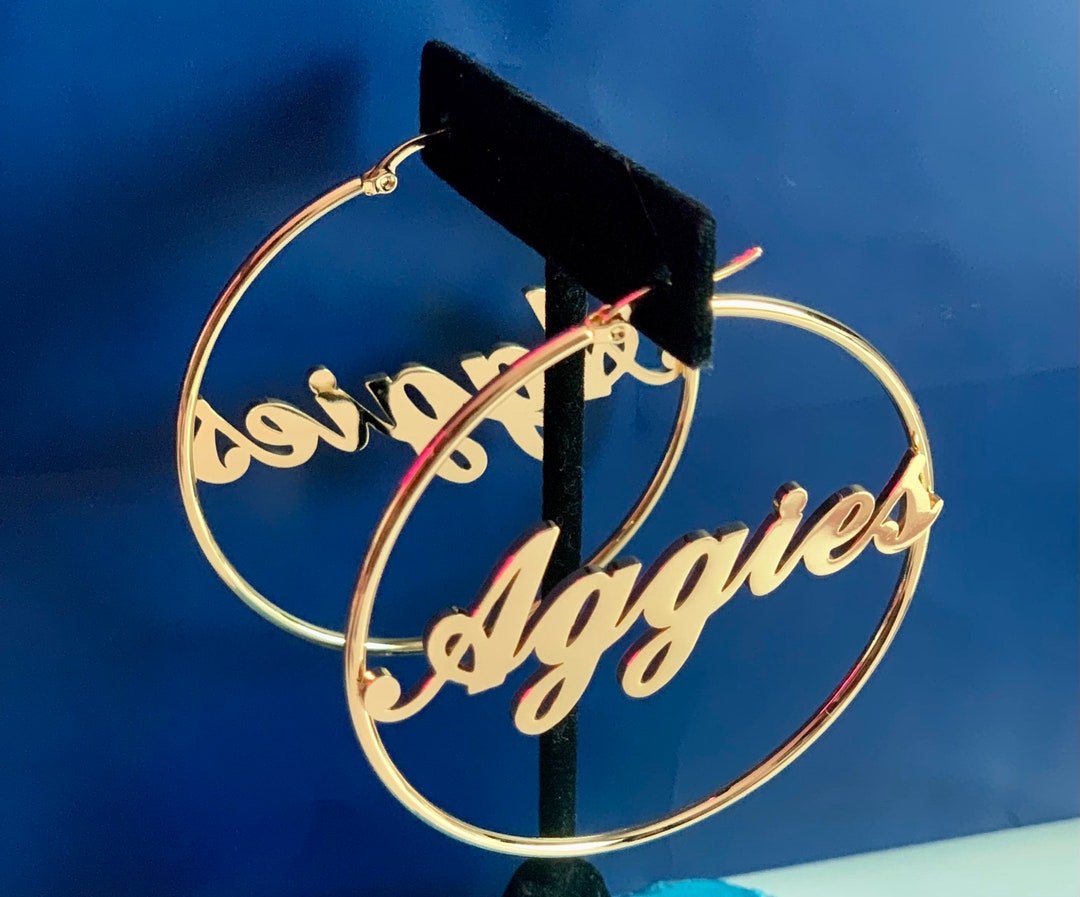 Aggie Gold Hoops - Etsy