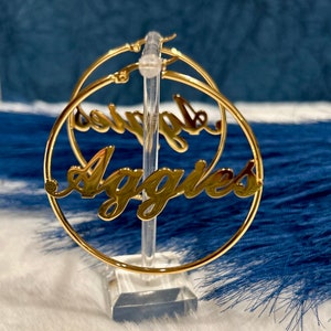 Aggie Gold Hoops - Etsy