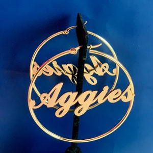 Aggie Gold Hoops - Etsy