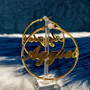 Aggie Gold Hoops - Etsy