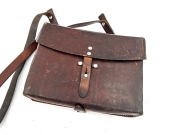 ALMOST NEW Swiss Army Brown Leather Map Bag From 1979 - Etsy