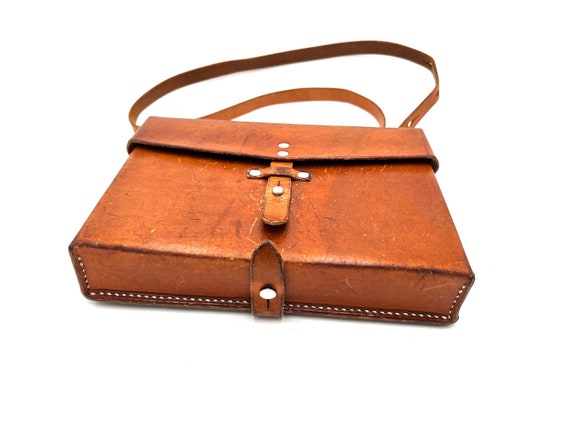 SWISS ARMY Brown Leather Map Bag from 1974 in GREAT C… - Gem