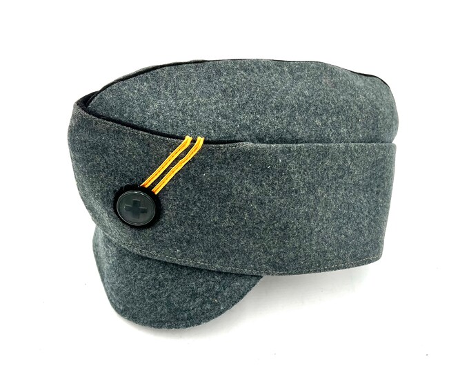 SWISS ARMY Garrison Cap 1960s, Swiss Military Green Felt Wool Hat Beret ...