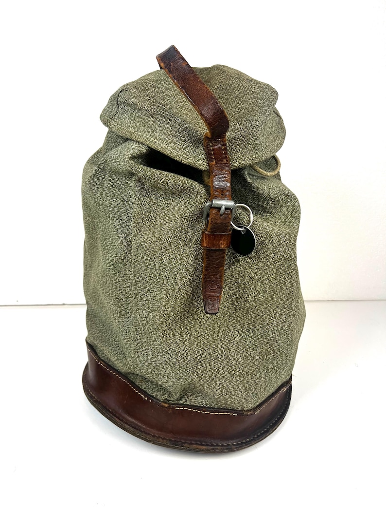 Vintage 1968 Swiss Army Canvas & Leather Tote Bag for a Megaphone - Etsy