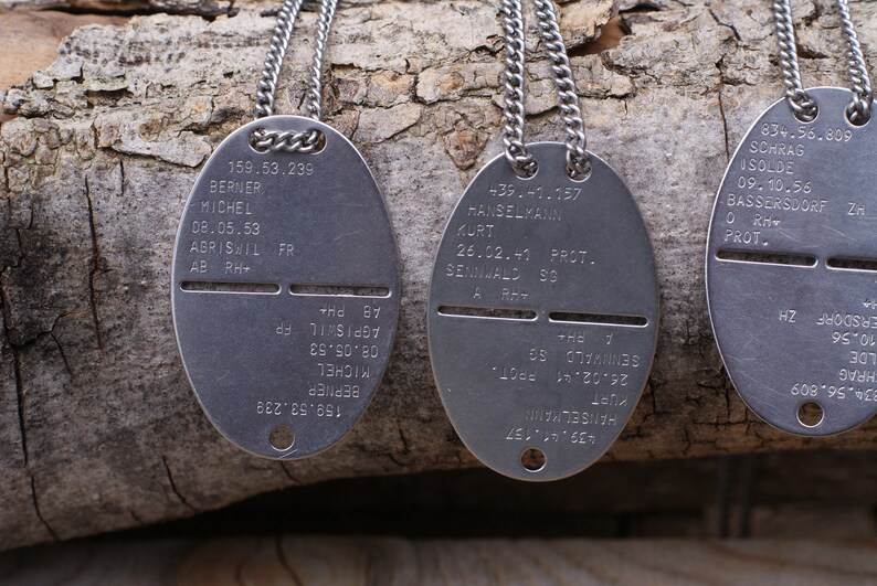 Swiss Army Dog Tag Swiss Military Soldier Identification Tag | Etsy