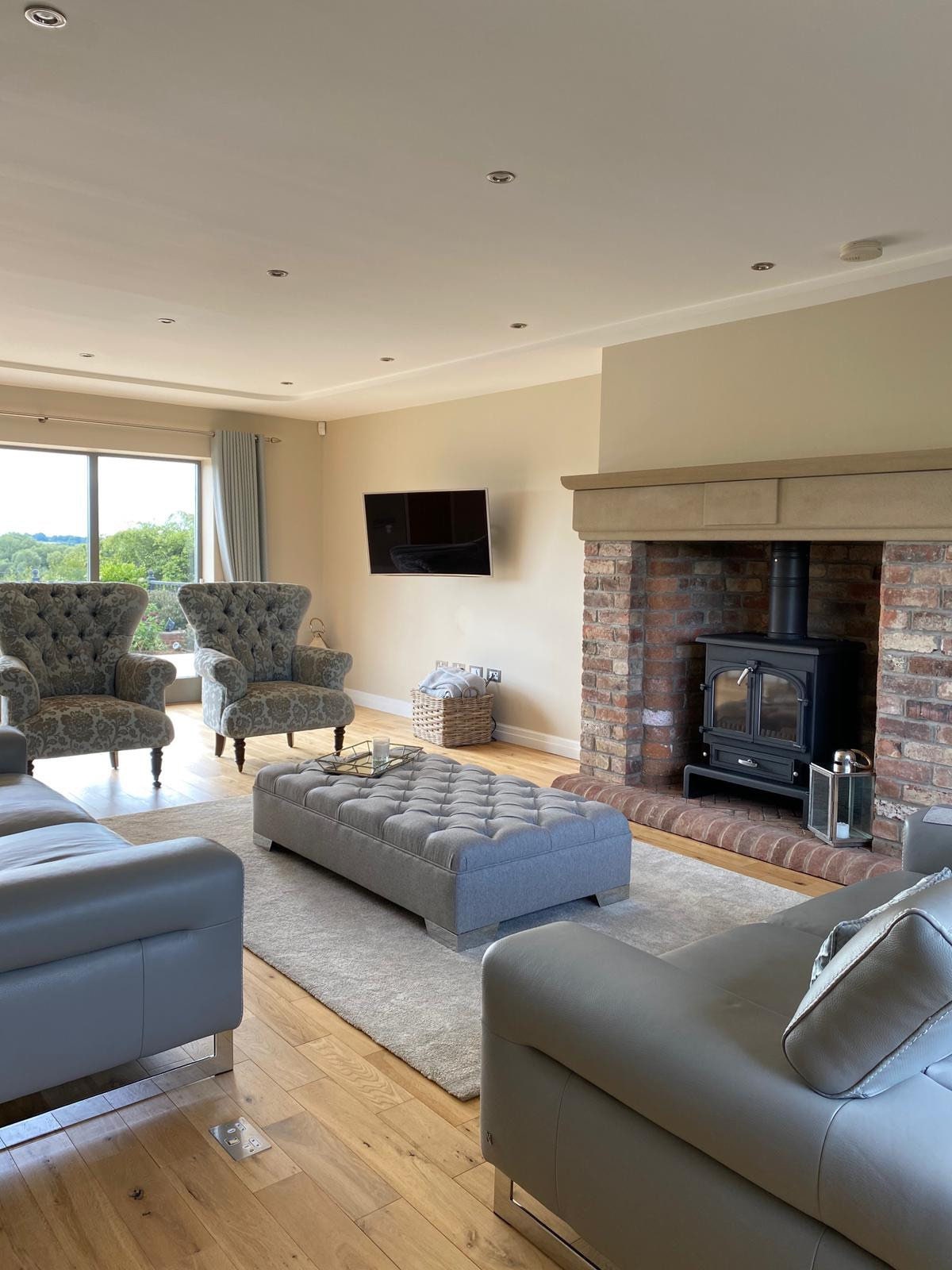 Large Buttoned Footstool / Coffee Table made to Order Bespoke / Custom ...