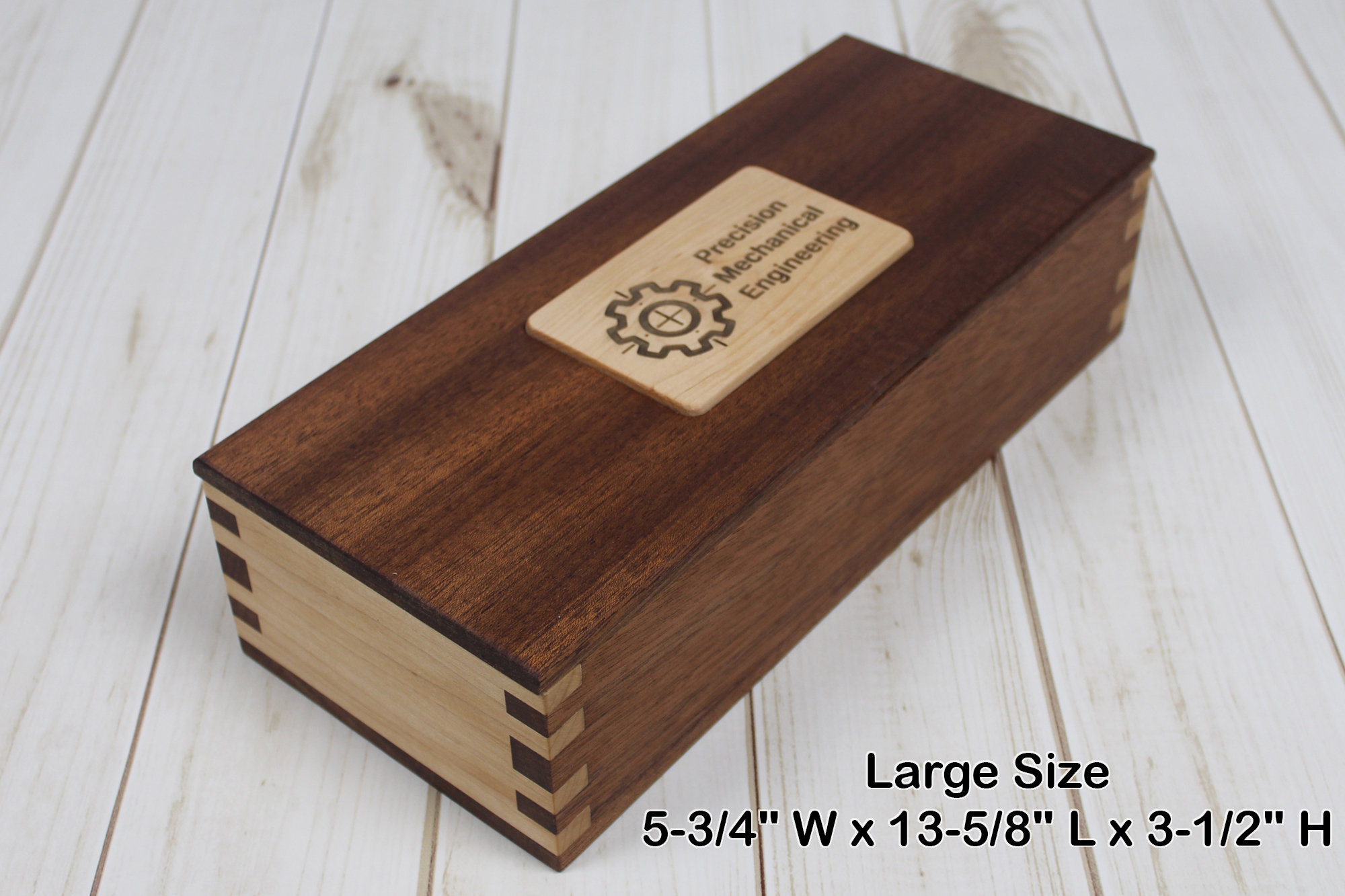Logo Engraved Box Your Logo Engraved on Maple Inlay Elegant Mahogany ...