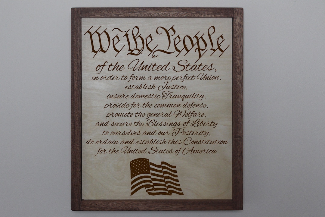 US Constitution - Preamble - Patriotic Plaque - Etsy