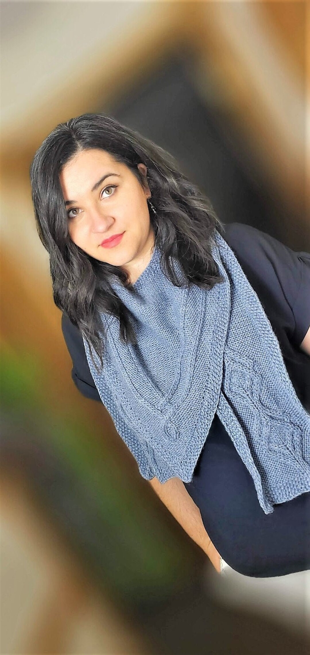 100% Peruvian Wool Knit Wrap / Scarf, Uniquely Shaped as a Triangle ...