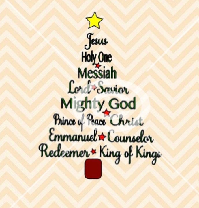 Christmas Tree Svg, Names of God in Christmas Tree Svg, Christmas Tree ...