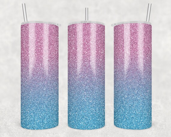 20 Oz Pink and Blue Ombre Sublimation PNG Pink Glitter - Etsy
