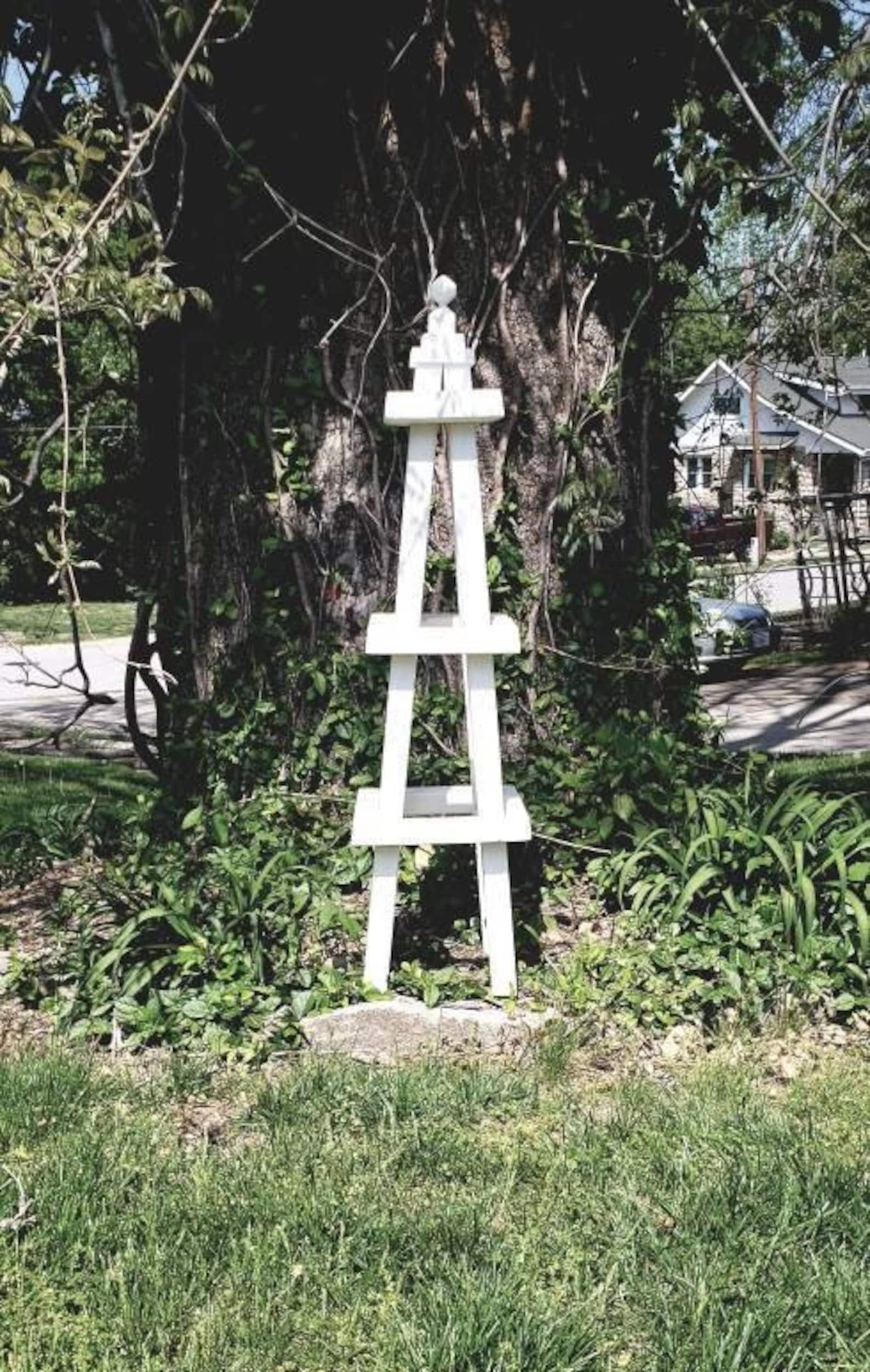 Garden Obelisk Trellis Wooden 50" Climbing Plant Stand Heavy Duty Wood ...