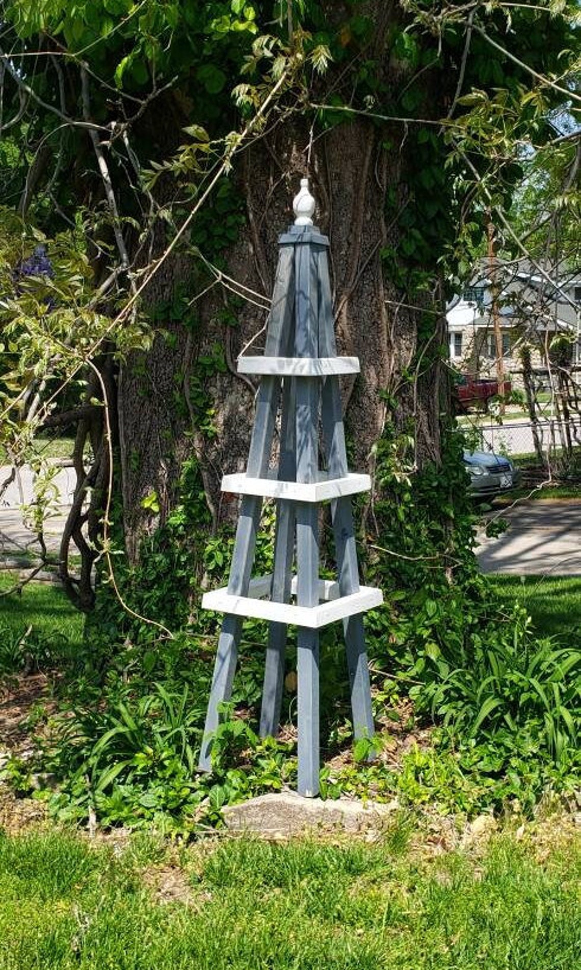 Garden Obelisk Trellis Wooden 50" Climbing Plant Stand Heavy Duty Wood ...