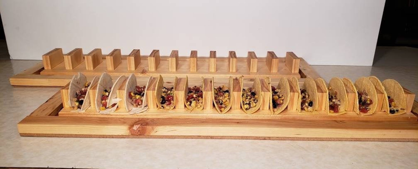 Taco Serving Tray Wooden Taco Holder Tray Stand Taco - Etsy
