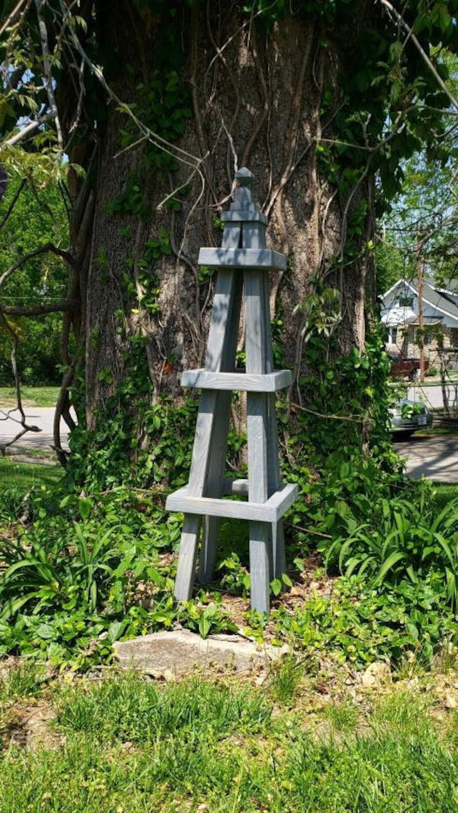 Garden Obelisk Trellis Wooden 50" Climbing Plant Stand Heavy Duty Wood ...