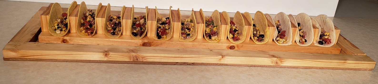 Taco Serving Tray Wooden Taco Holder Tray Stand Taco | Etsy