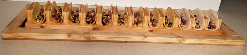 Taco Serving Tray Wooden Taco Holder Tray Stand Taco | Etsy