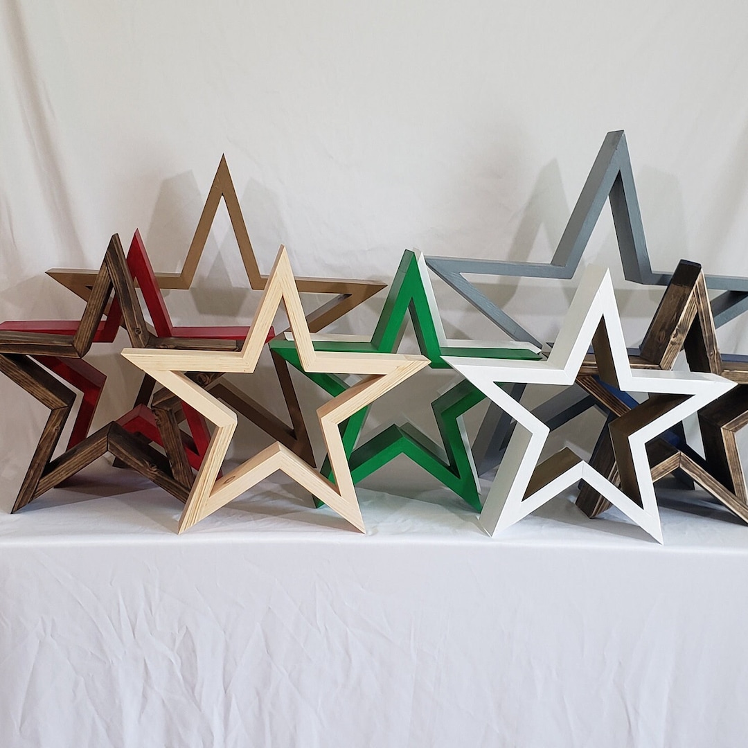 Wooden Stars All Sizes and Lots of Colors Available Farmhouse Decor - Etsy