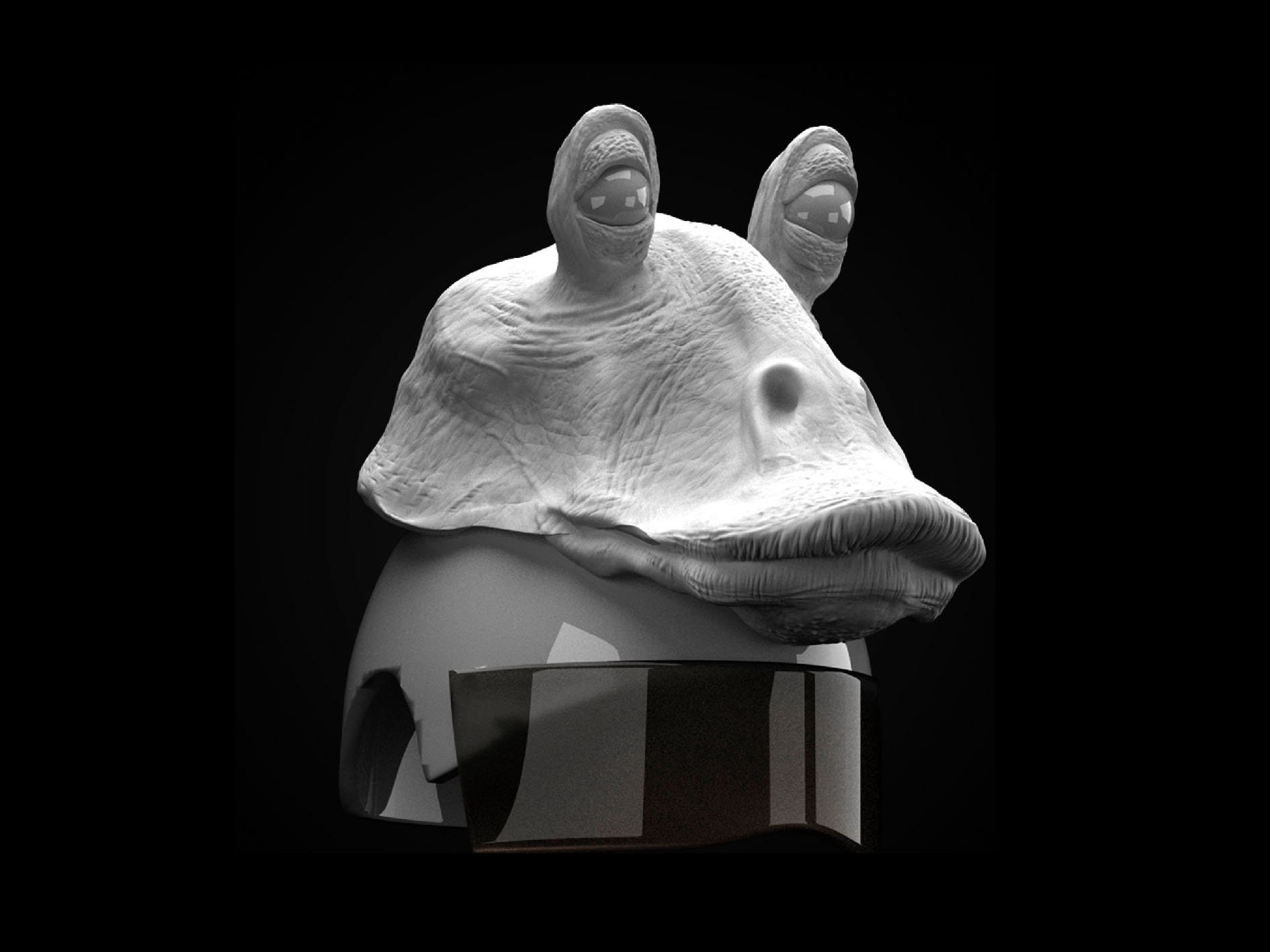 Jar Jar Binks Helmet 3D Print Model - Star Wars Phantom Menace (STL ...