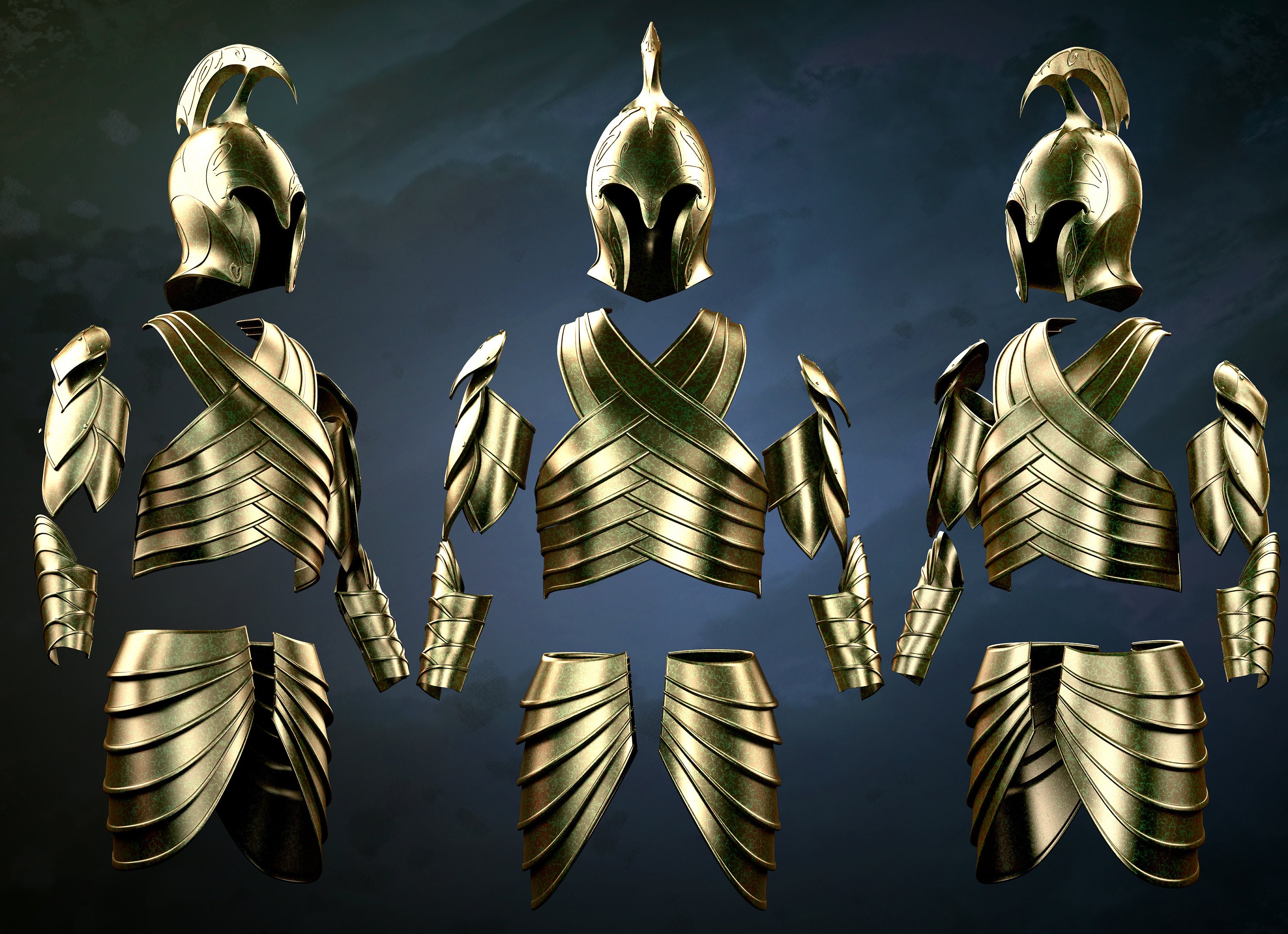 Lord of the Rings | Elven Elite Ñoldorin Soldiers | Armor | Helmet 3D ...