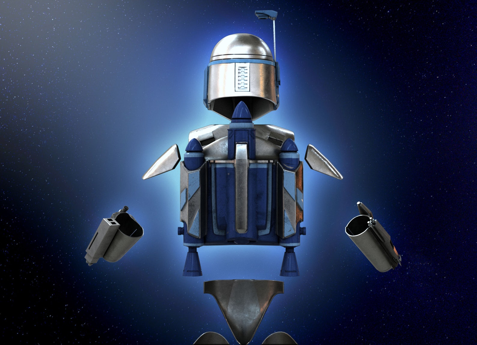 Jango Fett | Armor | Helmet | Jetpack | Plaster | Star Wars | 3d Model ...