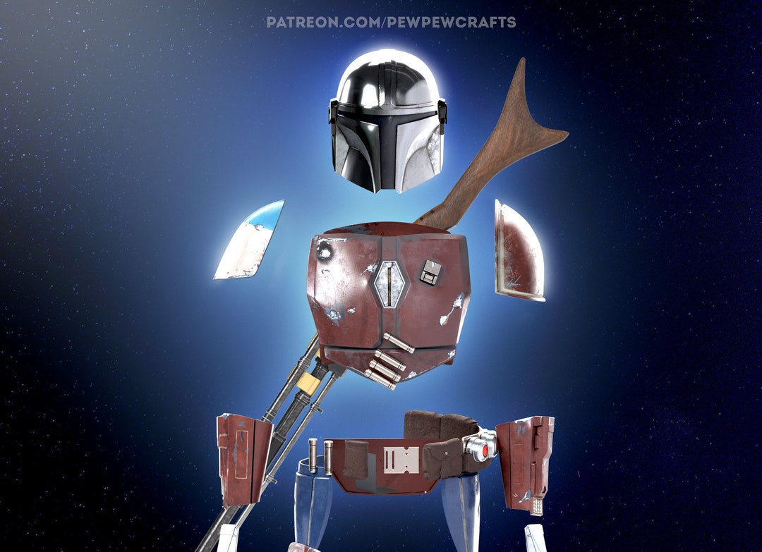 The Mandalorian Pre Beskar Armor Helmet Amban Blaster Din Djarin Season ...