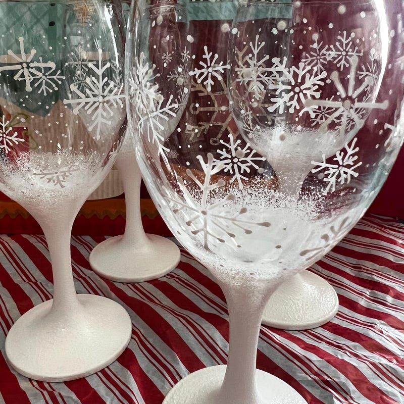 Snowflake Glassware - Etsy