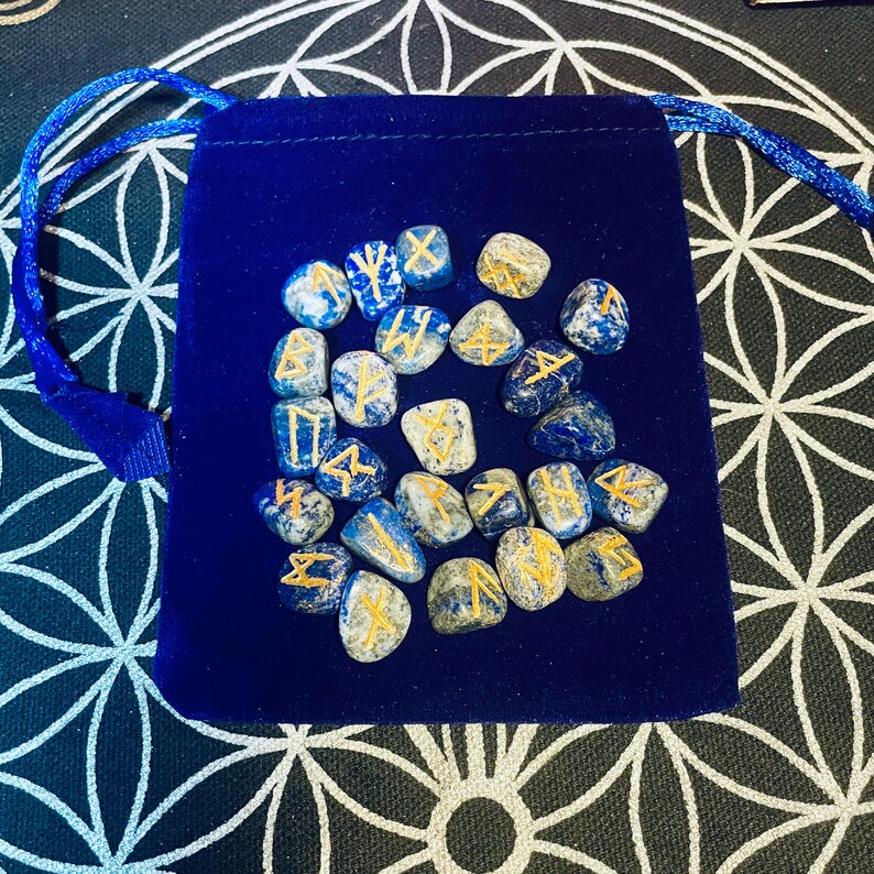 Mini Rune Set | Hand-carved Elder Futhark | Pocket Divination Stones ...